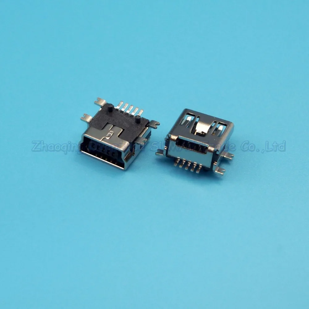 100 Uds MINI 5P USB hembra enchufe t port cuerpo corto 5P SMT MINI ...