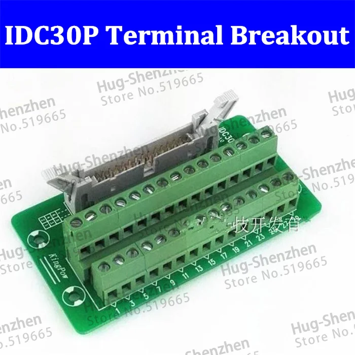 IDC30P-IDC-30-Pin-Male-Connector-to-30P-Terminal-Block-Breakout-Board ...