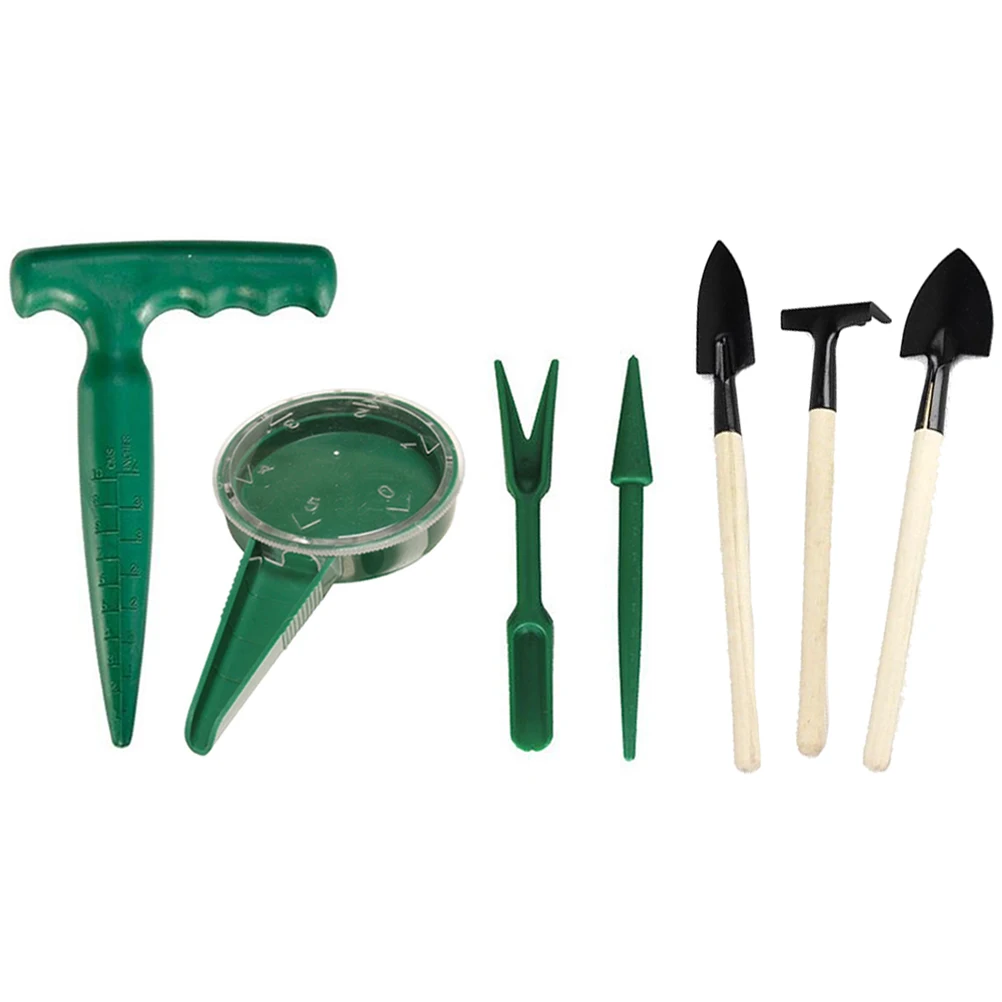 7 Pack Mini Garden Hand Tool Plant Sets Seed Sower, Pistol Grip Dibber ...