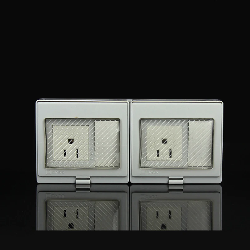 Waterproof Dust proof Outdoor Wall Power Socket, 10A Double US Standard ...