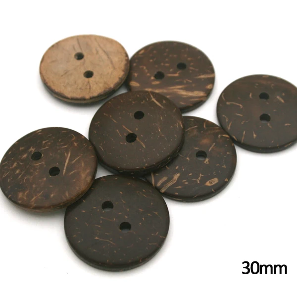 Botones de coco natural de 30mm y 1,2 pulgadas, 2 agujeros, redondos ...