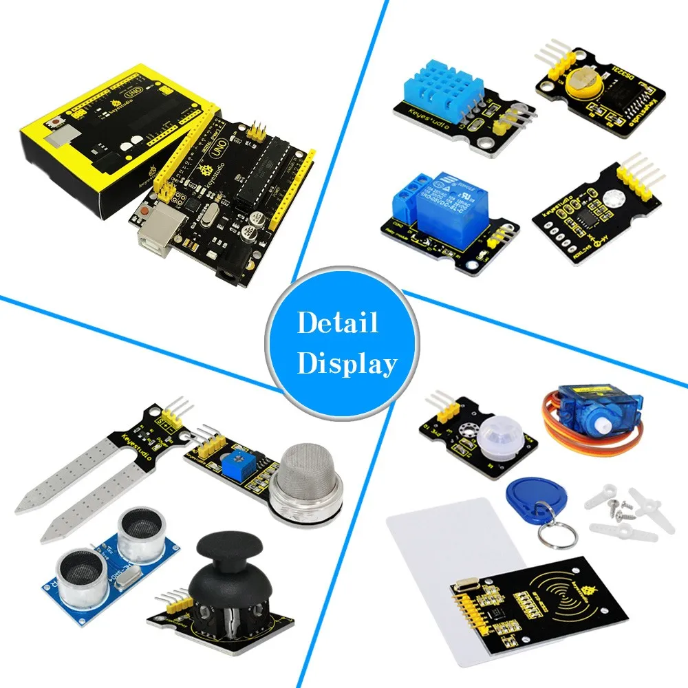 Súper Kit Arduino Avanzado Keyestudio UNO R3 con 32 Proyectos (SKU 255 ...