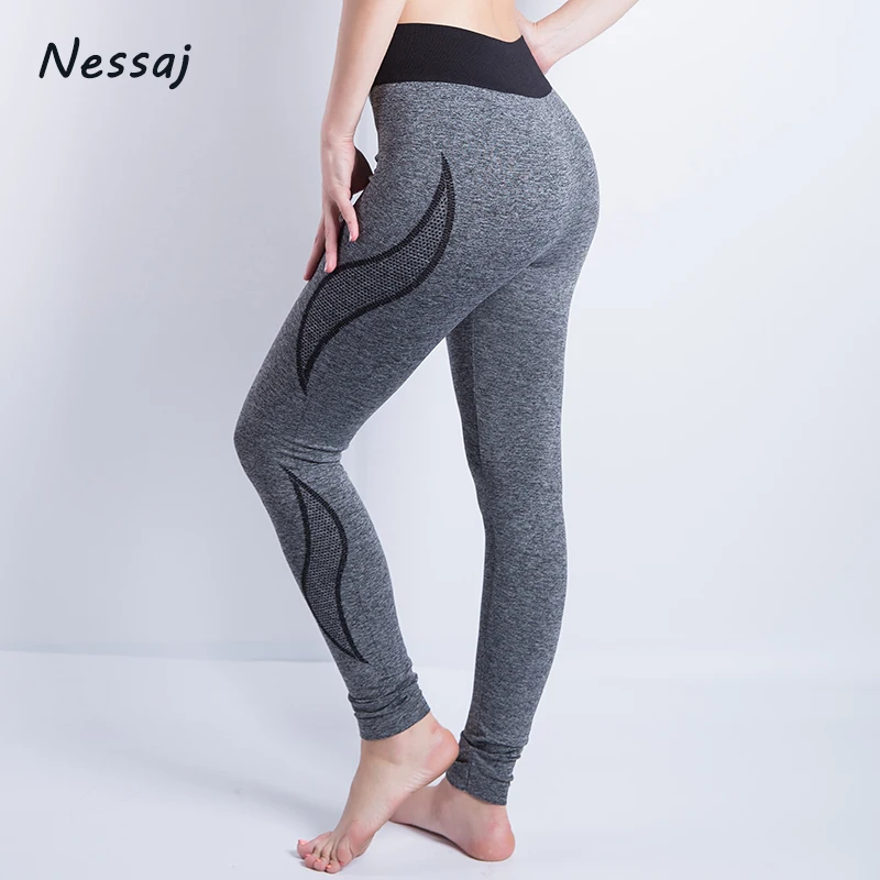 Nessaj High Quality High Waist Plus Size Push Up Pants Elastic Leggings