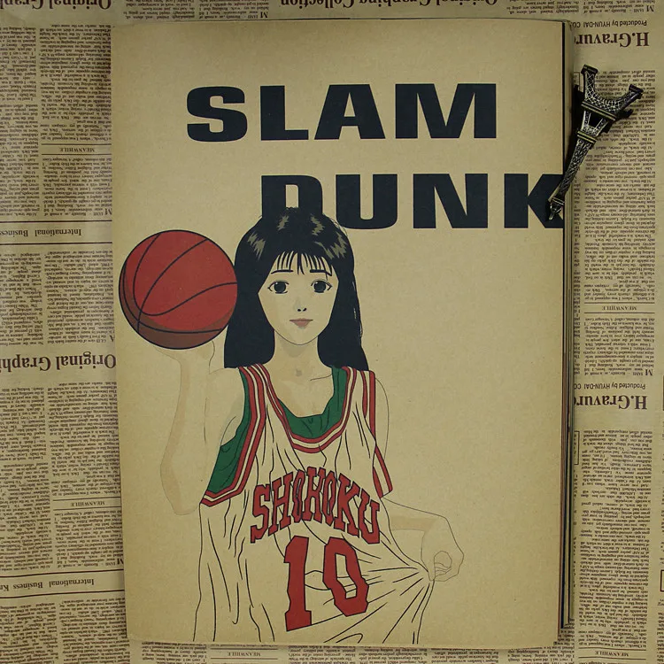 SLAM DUNK kraft poster wall sticker Hanamichi Sakuragi Rukawa Kaede ...