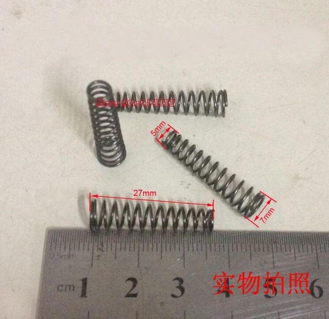 10pcs 0.7*5&7*27mm Steel conical coil spring 0.7mm wire conical sprial ...