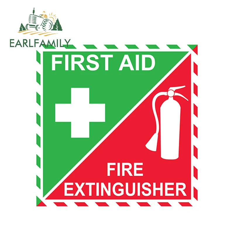 Earlfamily 13cm X 13cm First Aid Fire Extinguisher Inside Vinyl Sticker ...