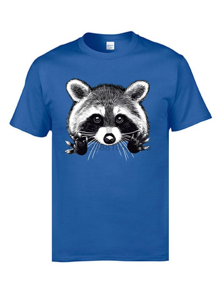 Little Dork Raccoon Mens Custom Tops Shirt Pure Cotton Short Sleeve ...