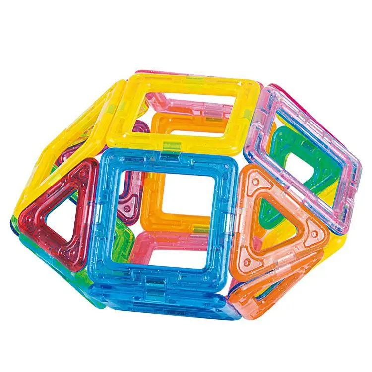 32 pcs Magnetic Construction Building Blocks Square Triangle Hexagonal ...