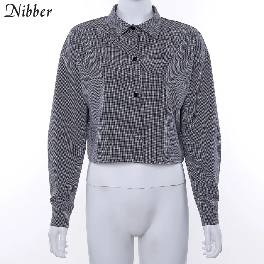 Nibber осень Мода ретро клетчатые пальто женский базовый длинный рукав ...