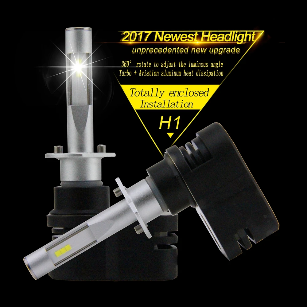 Turbo H1 CarLED Headlight Bulbs 30w 4800lm 6000K Pure White Automotive ...