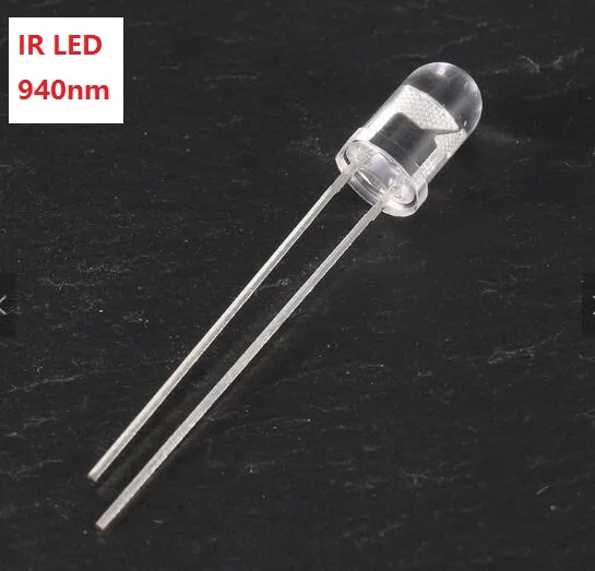 100pcs 5mm IR LED 940nm Clear Lens Infrared Diode 20mA 1.5V Transparent ...