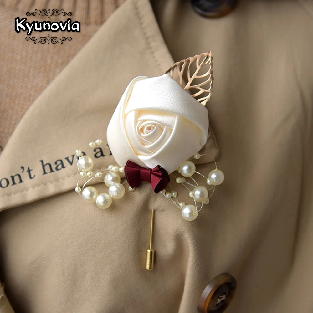Kyunovia Wedding Prom Corsage Ceremony Flower Brooch Wedding ...