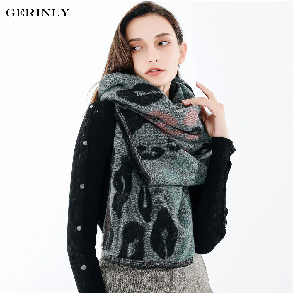 Cachecol de Inverno da marca Mulheres Moda Estampa de leopardo Cachecol ...