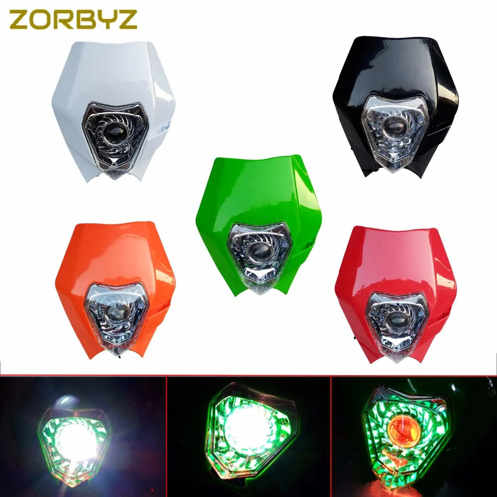 ZORBYZ 1 Pcs LED Headlight With Angel Eye Light Sport Super MX Dirt ...