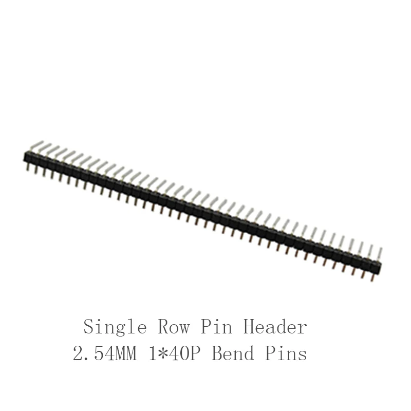 10pcs Single Row Pin Header 2.54MM 1*40P 40PIN Bend Curved Pins ...