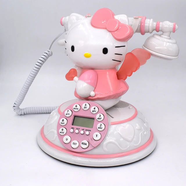 Classic Phone Hello Kitty Phone Cute Cartoon Workmanship Telephone ...