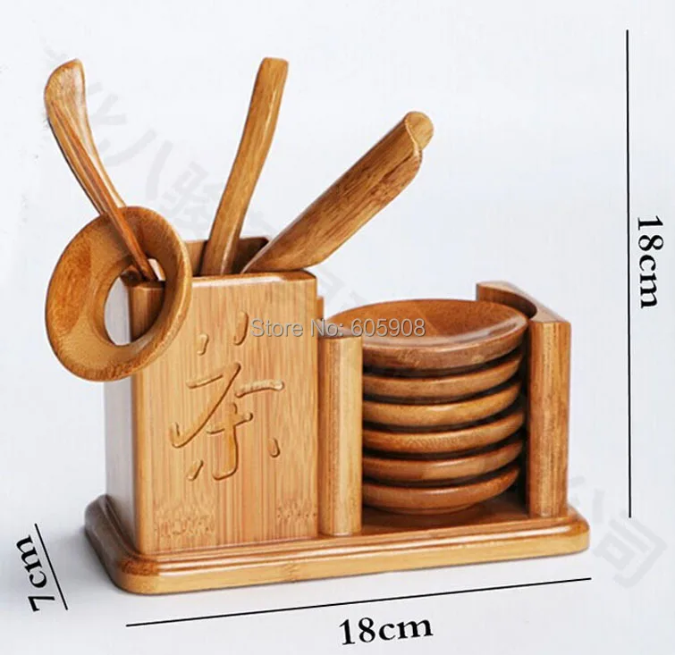 S/12 Bamboo Tea Set With Tea Tray China Gong fu Tea Service Tools Tea ...
