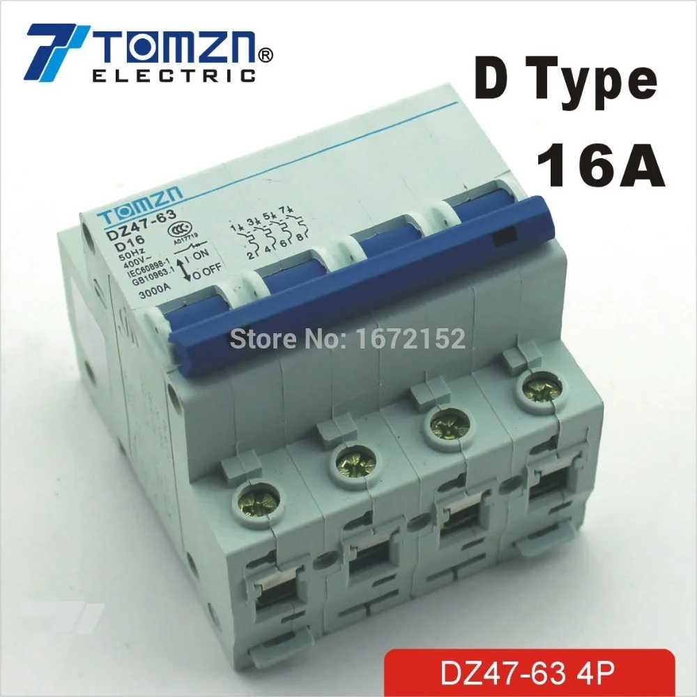 4P 16A 240V/415V Circuit breaker MCB C TYPE 4 Poles|breaker|mcb ...