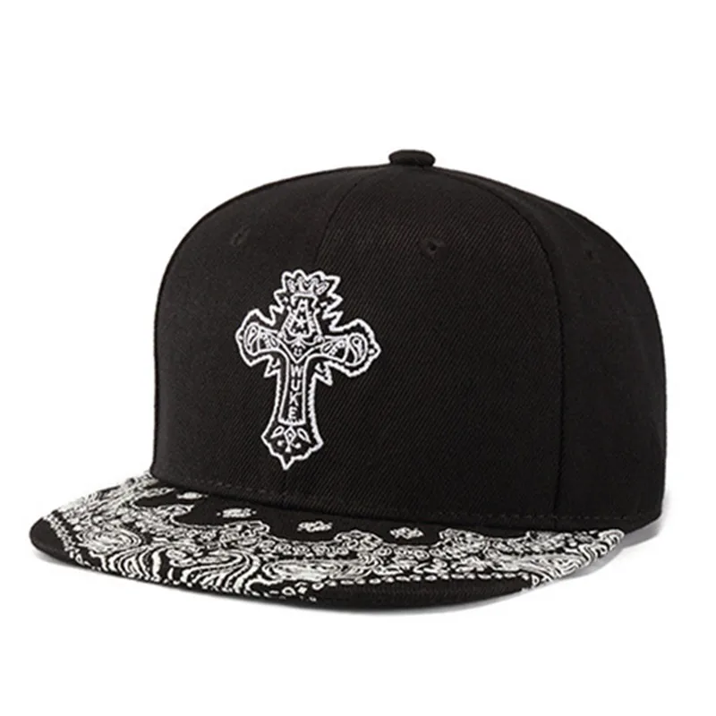 Unique Design Cross Embroidery Baseball Cap For Women Men Bone Printing ...