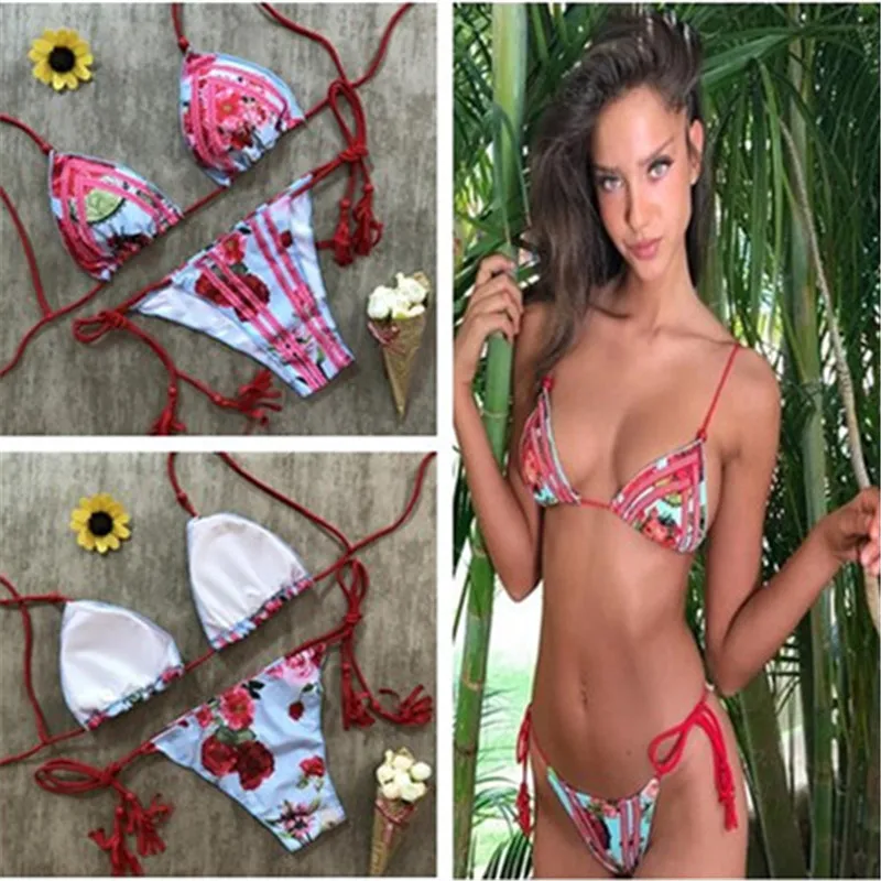 The New Print Tassel Swimsuit 2017 Bikini Europe Sexy Women Split