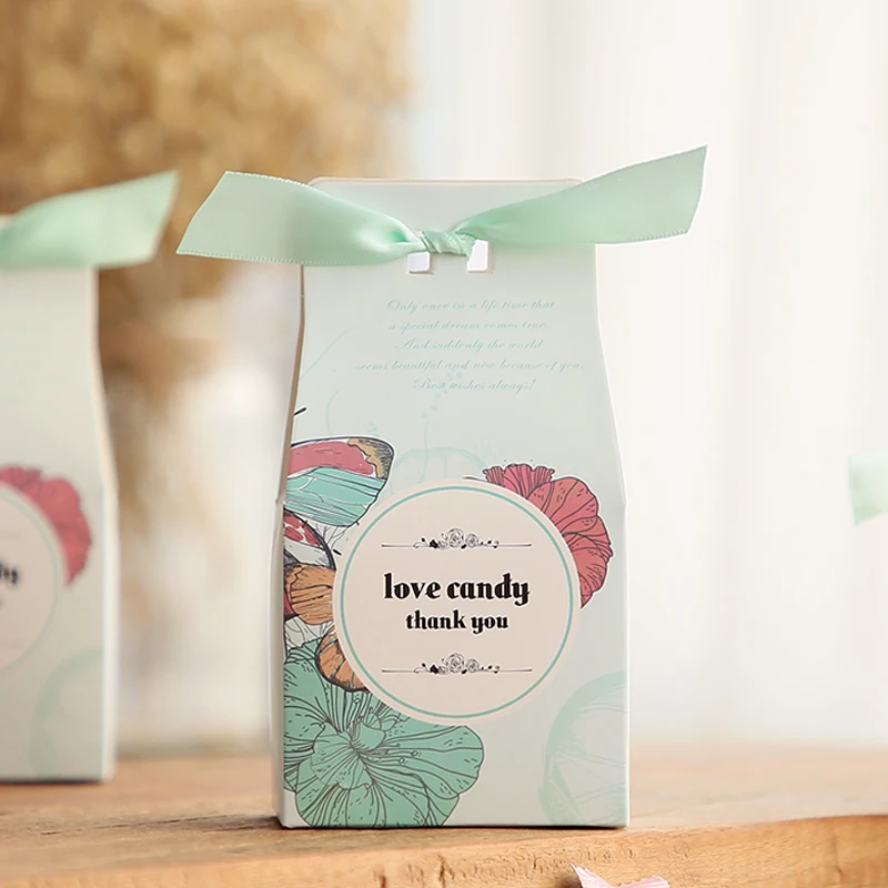 50pcs European style creative light green Candy Boxes Wedding Favors ...