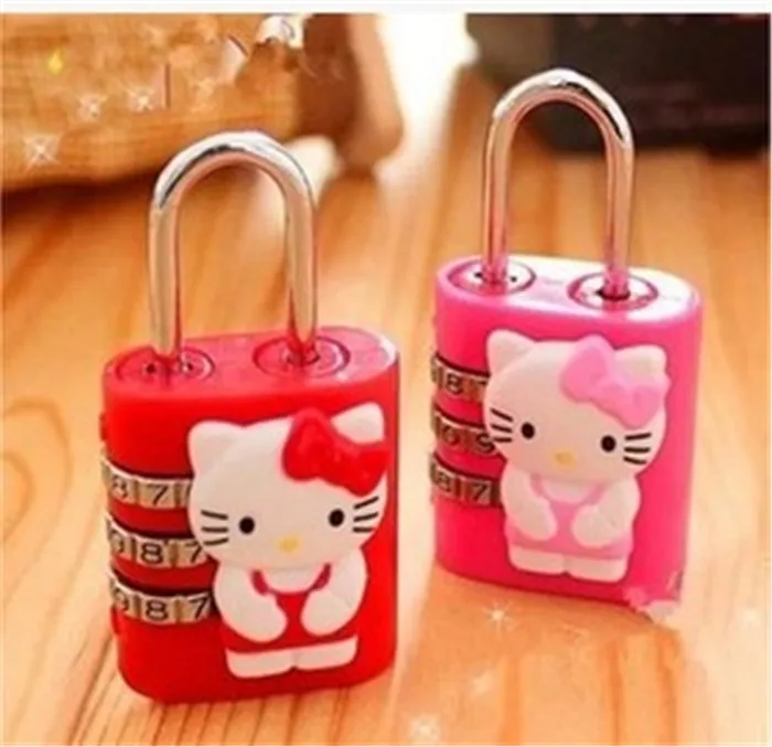 1set Cute Hello kitty Lock Multifunctional Mini Lock with Key Gift for ...