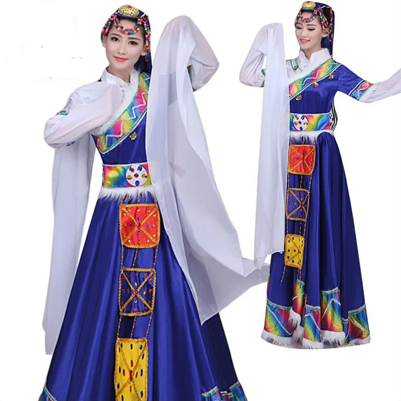 Tibetan Women Dance Costumes Ethnic Tibetan Stage Costumes Tibetan ...