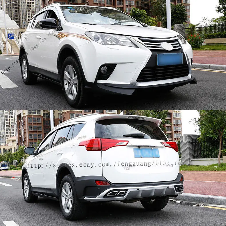 for Toyota Rav4 2014 2015 Unpainted Front and rear bumper+Grille ...