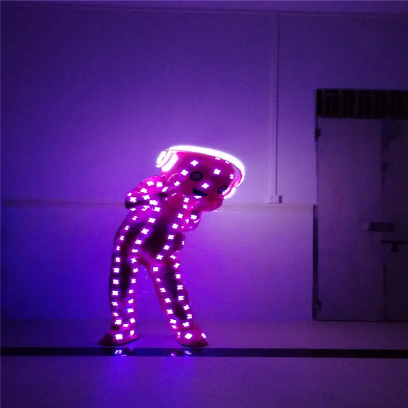 As89 Rgb Colorful Light Led Costumes Big Head Doll Luminous Stage Wears ...