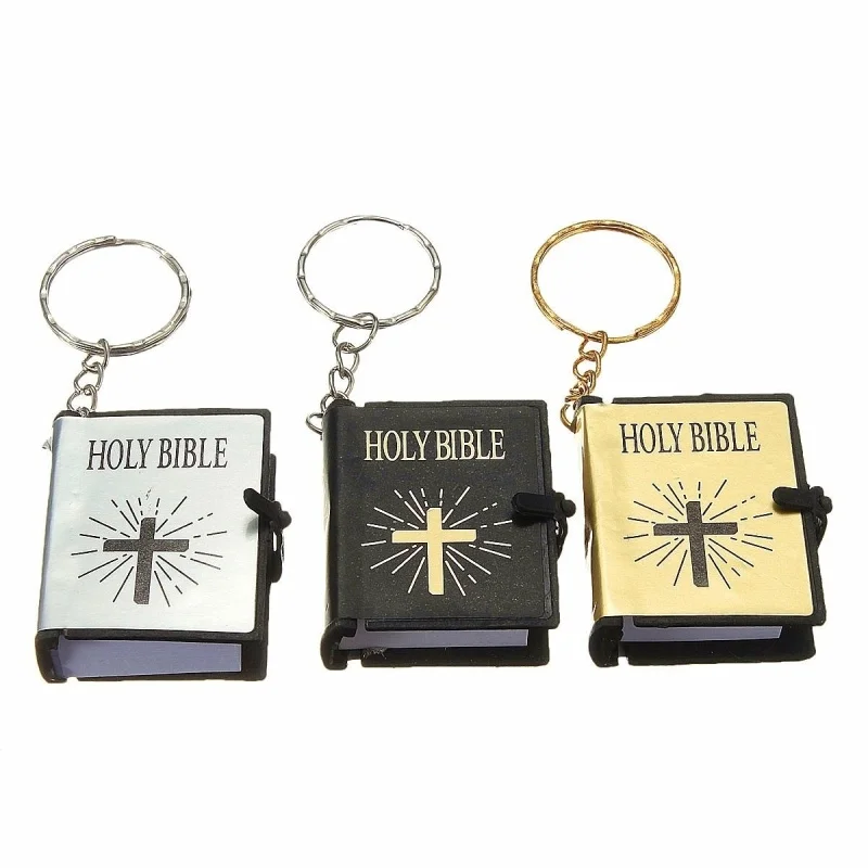1Pcs Mini Bible Keychain English HOLY BIBLE Religious Christian Jesus ...