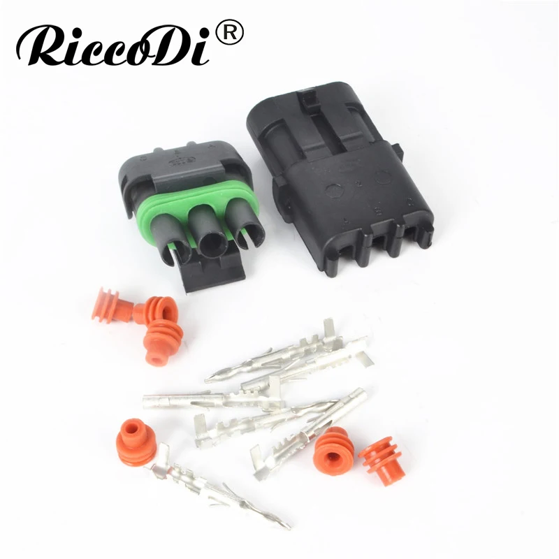 5-20sets 3 Pin Female Male Plug Haltech Map Tps Waterproof Automotive ...