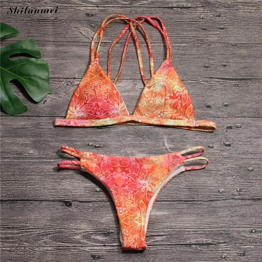 Women Sexy Racerback Swimsuits Lace Up Drawstring 2 Piece Beach ...