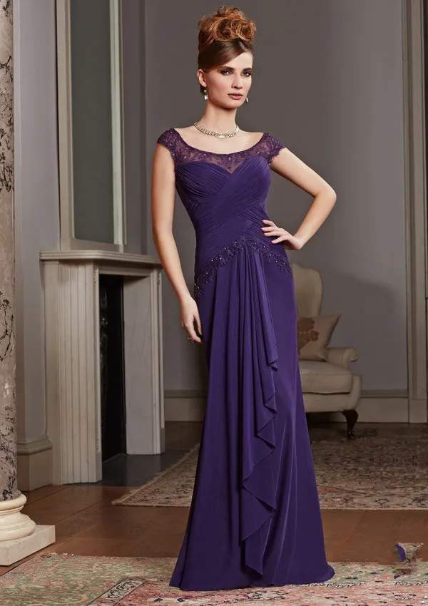 Aliexpress.com : Buy Lace Cap Sleeve Modest Eggplant Purple Bride ...