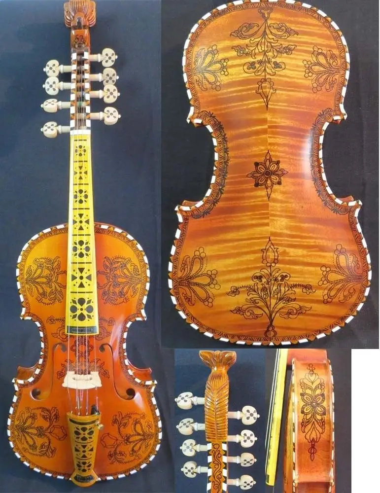 Hand Made Rare Norwegian Fiddle 4 4 Strings Violin 4 4 Hardanger