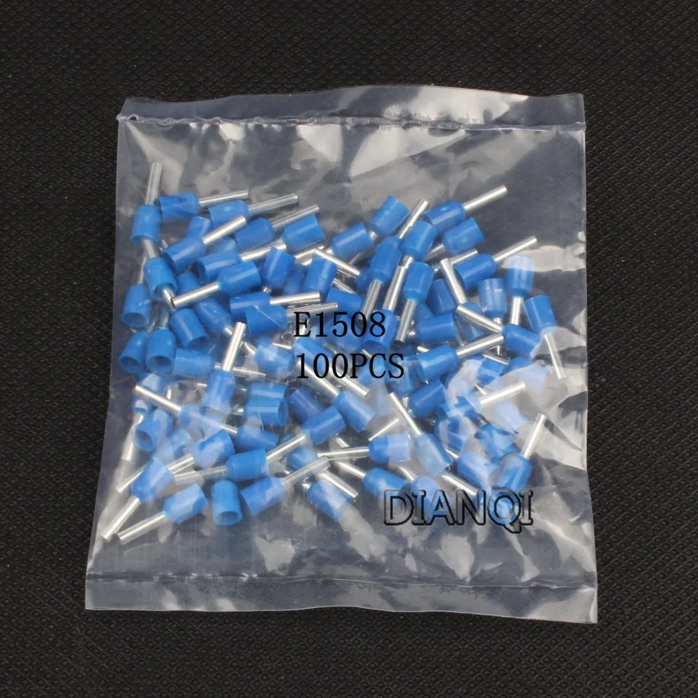 E1508 трубки Изоляционные изолированные клеммы 1.5MM2 100 шт./упак ...
