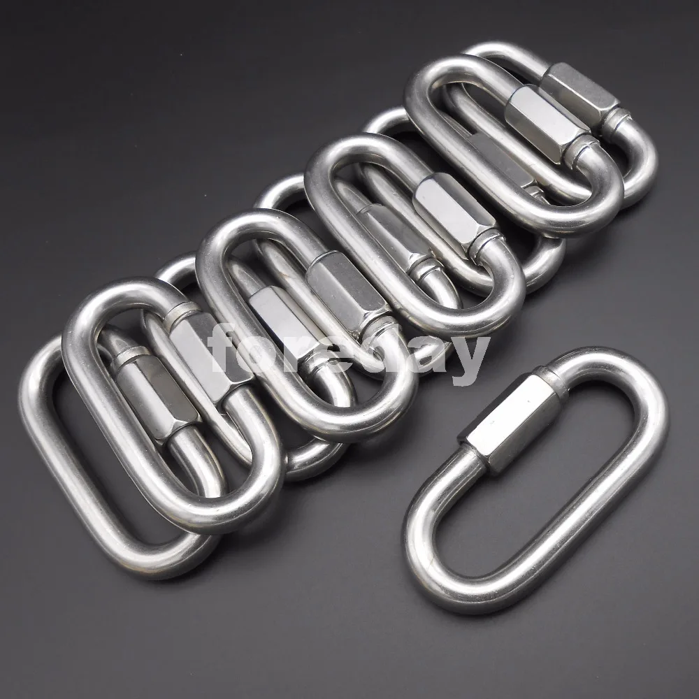 10PCS X M12 304 Stainless Steel Quick Chain Link Shackle Mountaineering ...