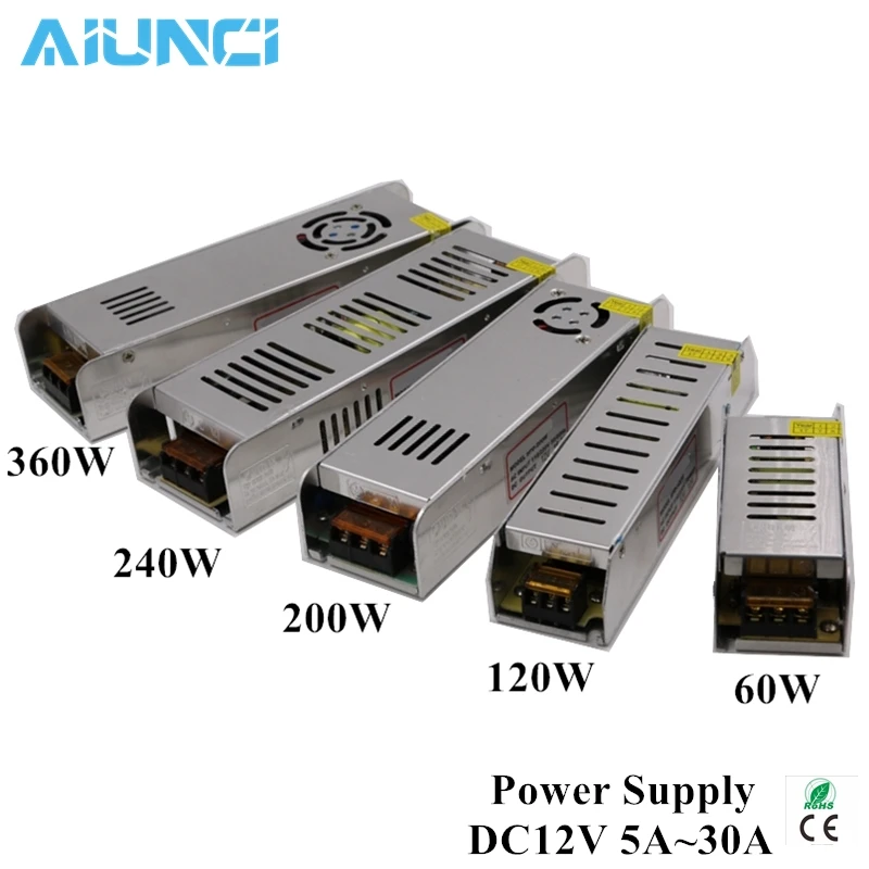 12V Switch LED Power Supply Transformer 5A/10A/16.7A/20A/30A AC to DC ...