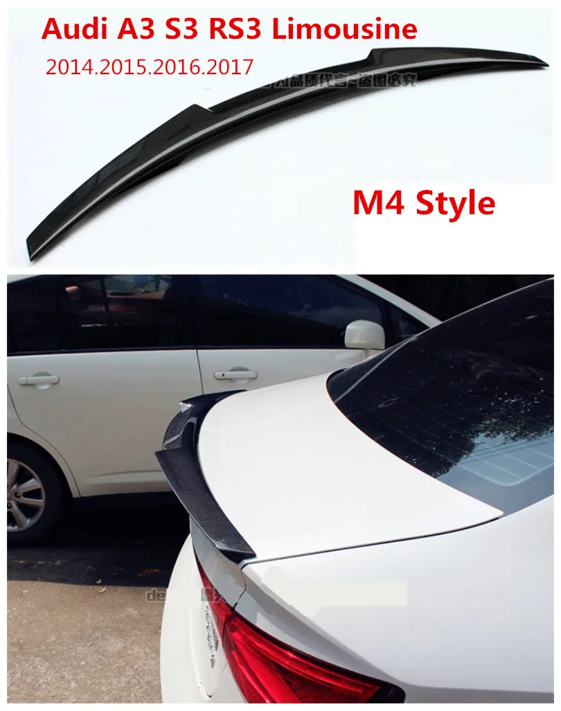 Car Carbon Fiber Spoiler For Audi A3 S3 RS3 Limousine 2014.2015.2016 ...