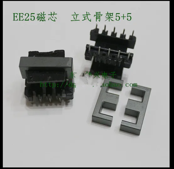 1Set Inductor (5+5) 10 Pin Coil Former Robbin EE25 Ferrite Core Bobbin ...