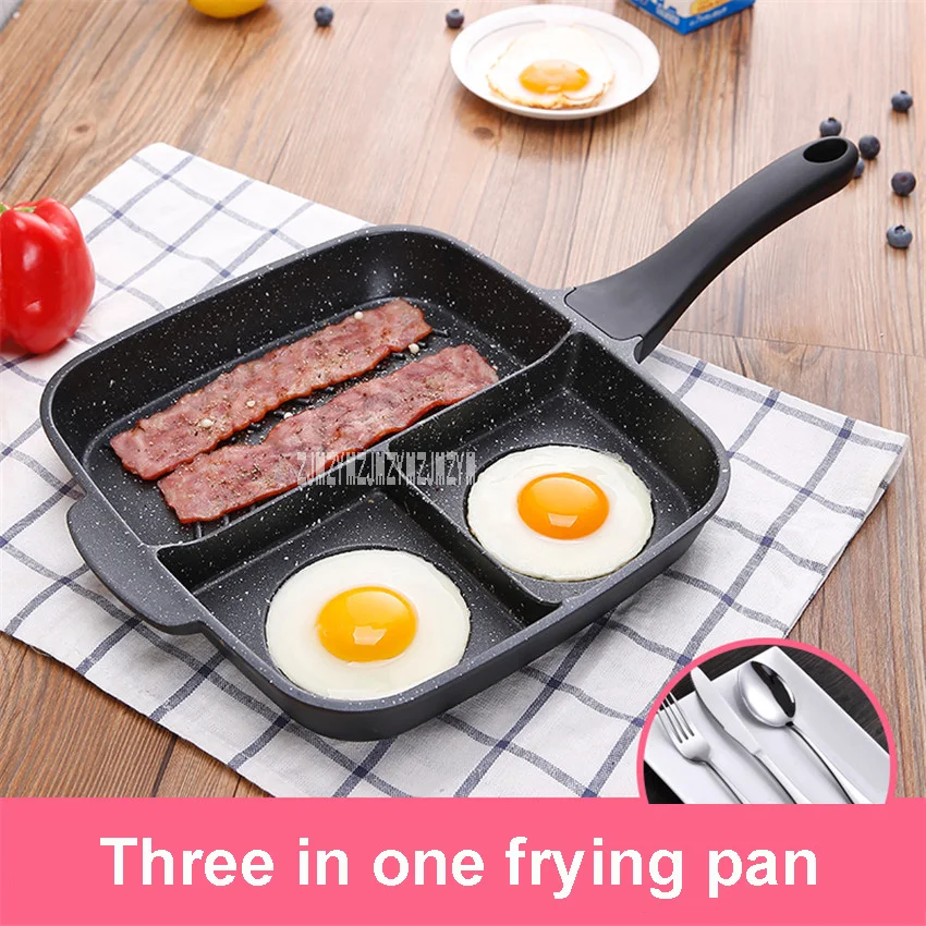 New High Quality A376 3 In 1 Breakfast Frying Pan Professional Steak ...