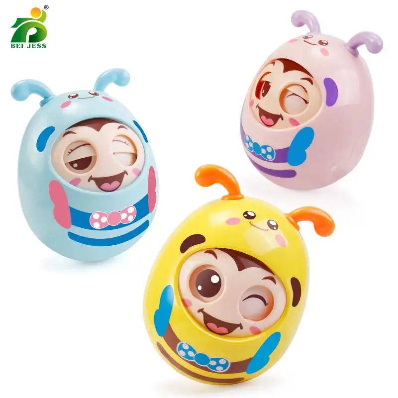 Baby Cute Rattle Cartoon Mobility Plastic Wink Doll Tumbler 0-12 Months ...