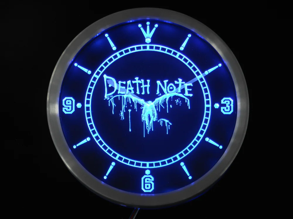 Nc0227 Death Note Notebook Neon Light Signs LED Reloj de pared|wall ...
