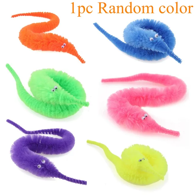 1/6pcs/set Fuzzy Plush Magic Worm Twisty magic tricks Toys Street ...
