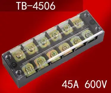 TB 4506 bloque de terminales fijo 600V 45A 6P Terminal de tornillo|Bloques terminales| - AliExpress