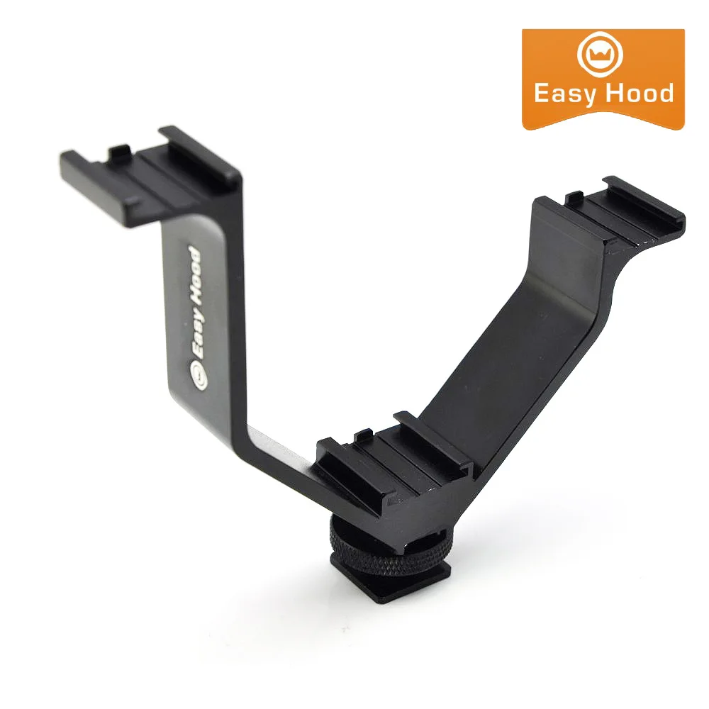 Triple Mount Hot Shoe V Mount Bracket for Video Lights, Microphones or ...