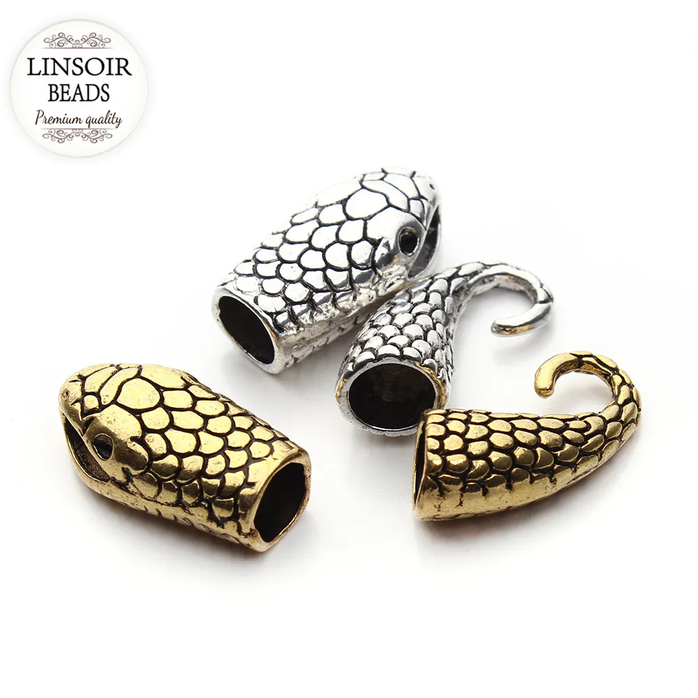 10sets-Antique-Silver-Gold-color-Snake-Clasps-Hooks-Fit-7mm-Leather ...