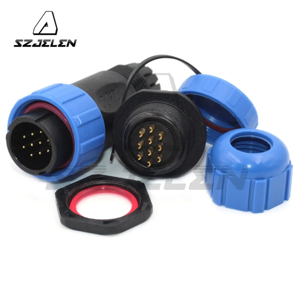 SP21 10 pin Waterproof cable wire connectors IP68 male female wire ...