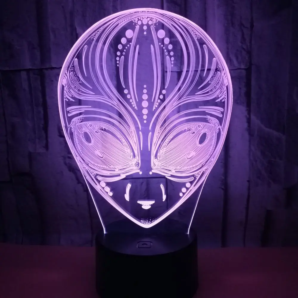 New Aliens 3d Lights Colorful Gift Atmosphere 3d Small Led Night Light ...