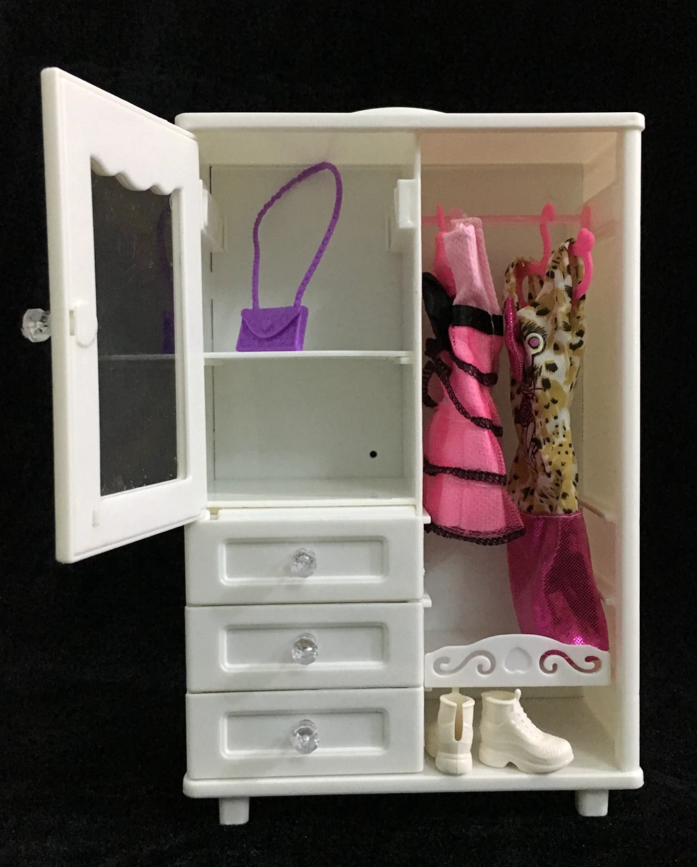 NK One Set Doll Accessories White Wardrobe Closet For Barbie Doll ...