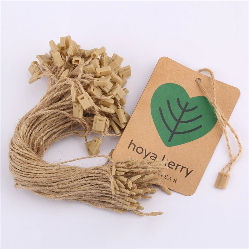 500 Pieces/lot Jute Hemp Hang Tag String In Apparel 20cm Jute Hang Tag ...